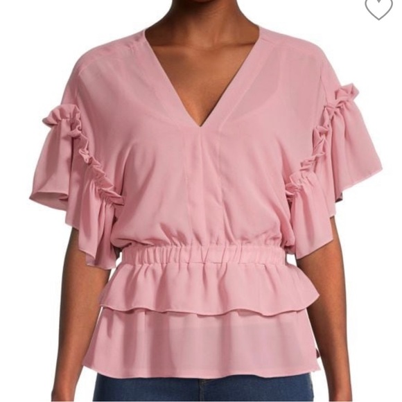 Tops | Blush Pink Ruffled Top | Poshmark